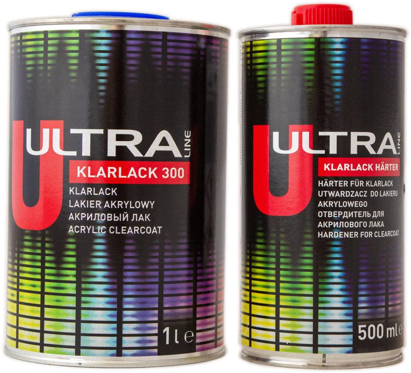 Лак Акриловый 2:1 1 Л ULTRA LINE Klarlack 300 (отв. Harter - 500 Мл ...