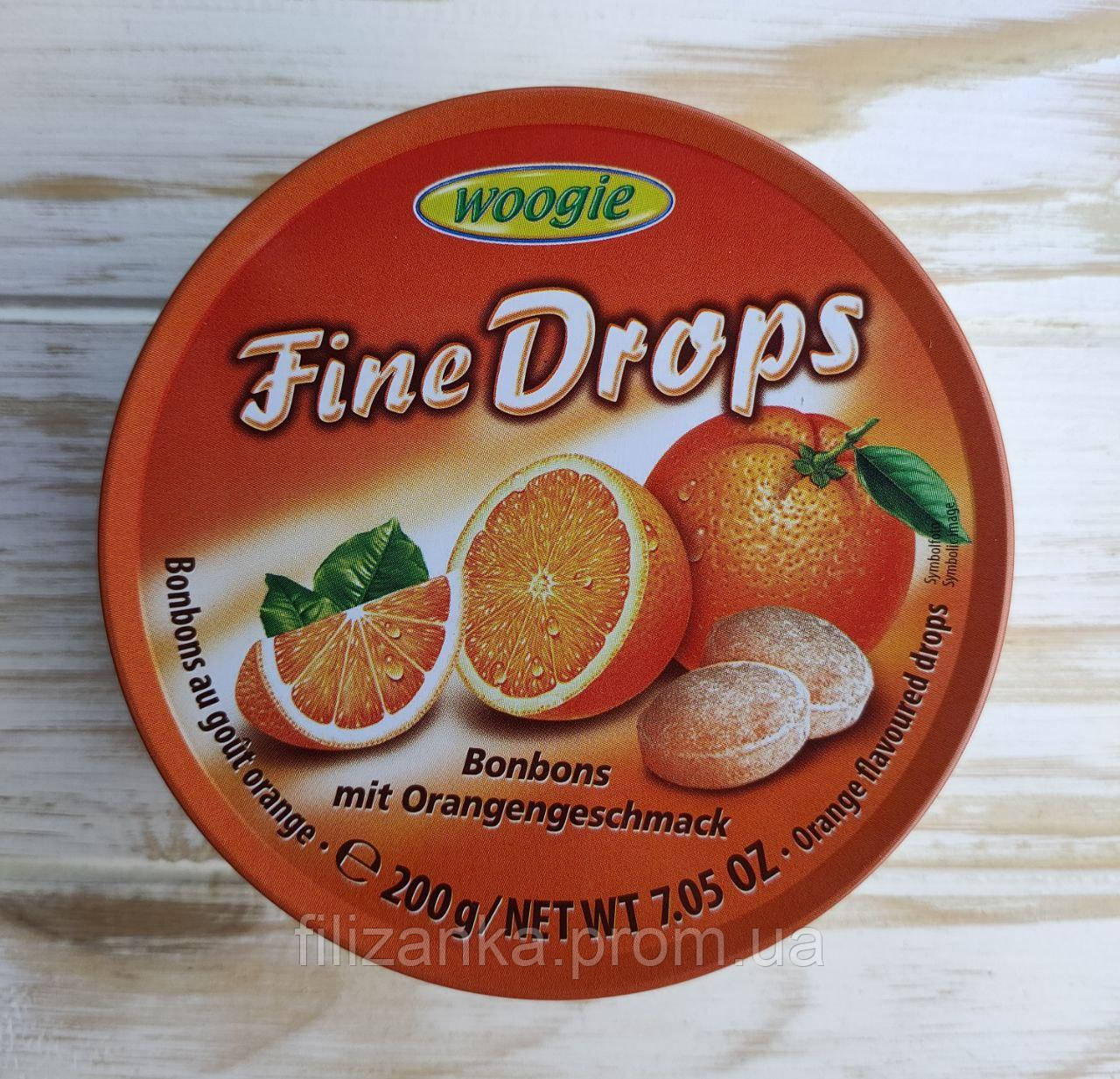 Льодяники зі смаком апельсина Woogie Fine Drops 200 г (56897), цена 74 ...