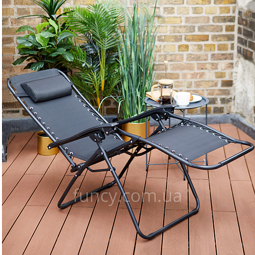 Купить Раскладное кресло шезлонг ZERO GRAVITY BLACK лежак пляжный для ...