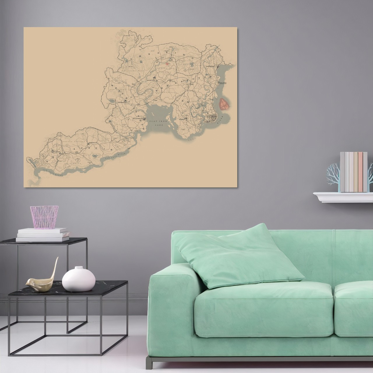 Купить Плакат "Карта мира РДР2, Red Dead Redemption 2, RDR 2", 60×80см ...