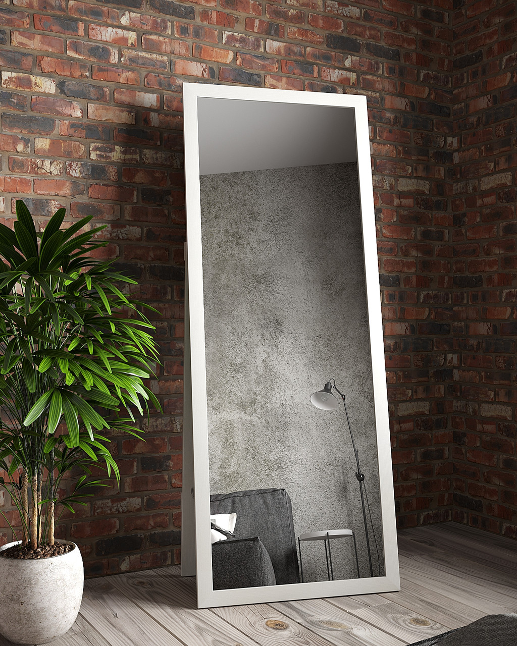Дзеркало напально в прямій рмі кольору бланко на ніжці 150 х 50 см продаж ціна у Львові