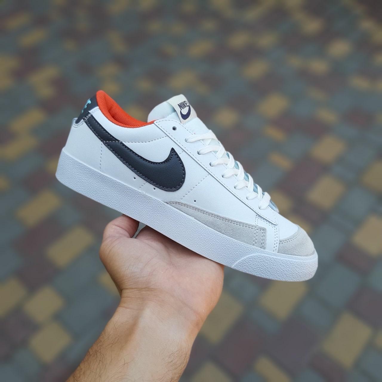 Мужские Летние Кроссовки Nike Blazer Low Низкие Белые с Чёрным с ...