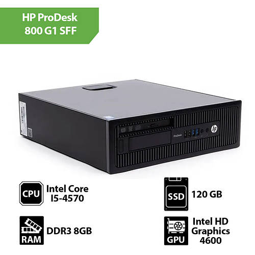 Системний блок HP ProDesk 800 G1 SFF (Core I5-4570/8Gb/SSD 120Gb) (ID ...