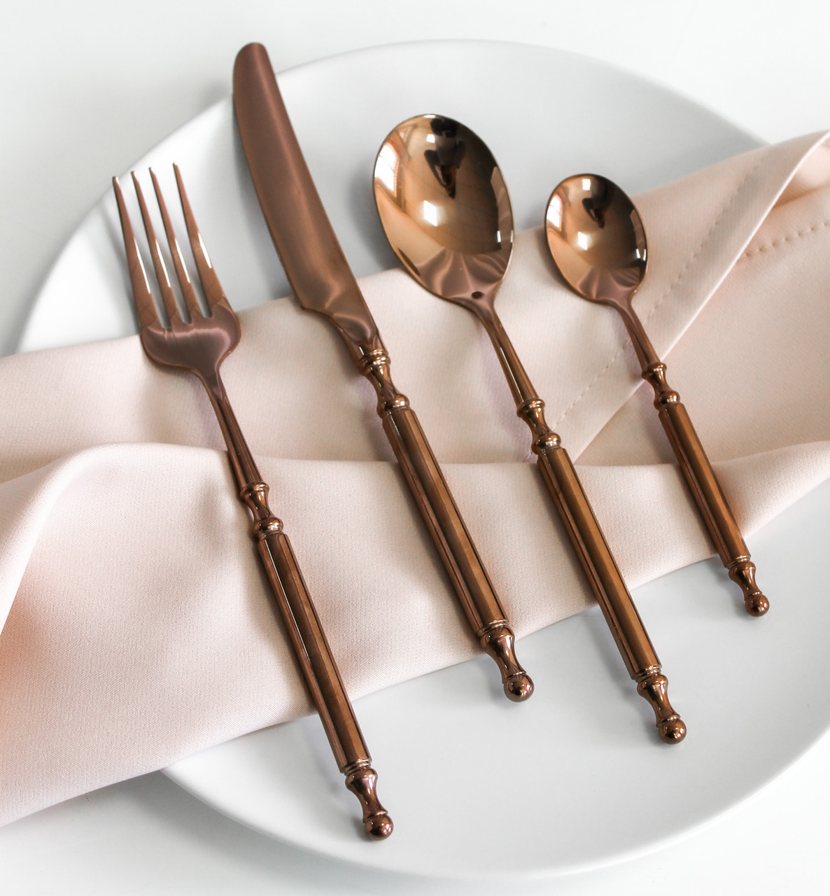 Набір столових приборів REMY-DECOR кольору рожеве золото Brooklyn з ...