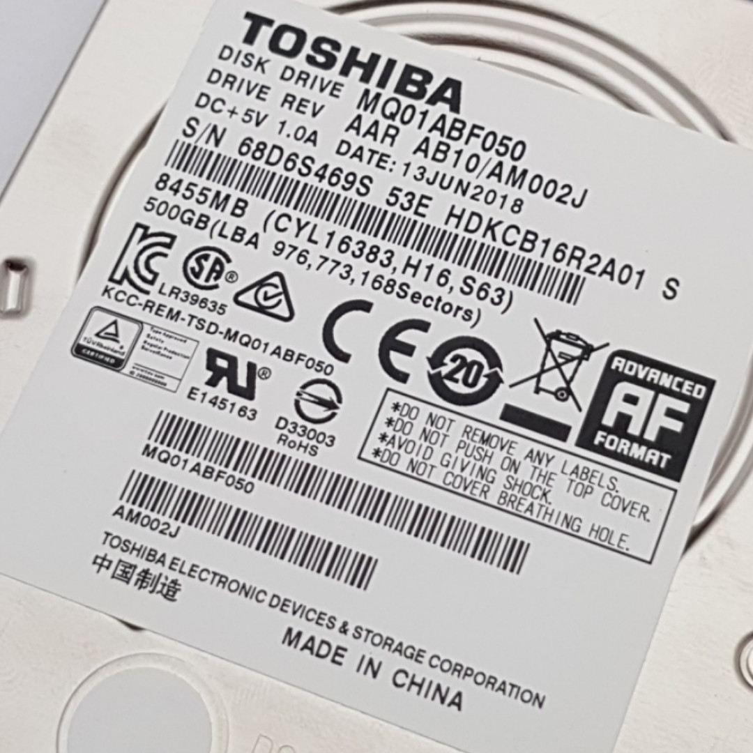 Жорсткий диск toshiba mq01abf050 500gb 5400rpm з розборки (ID ...
