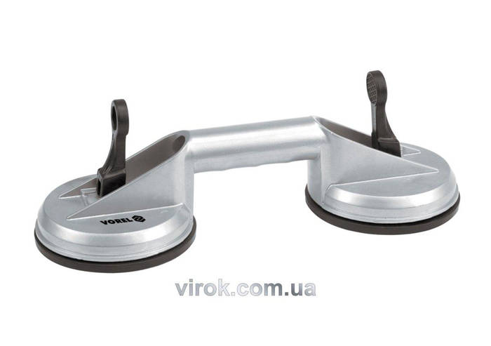 Присоска для монтажу скла подвійна VOREL : d= 115 мм, m= 70 кг ...