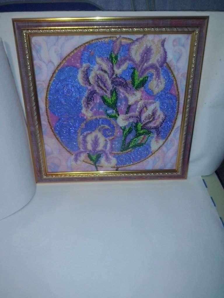 Купить Схема для вишивання бісером на натуральному художньому холсті Співочі іриси цена 210