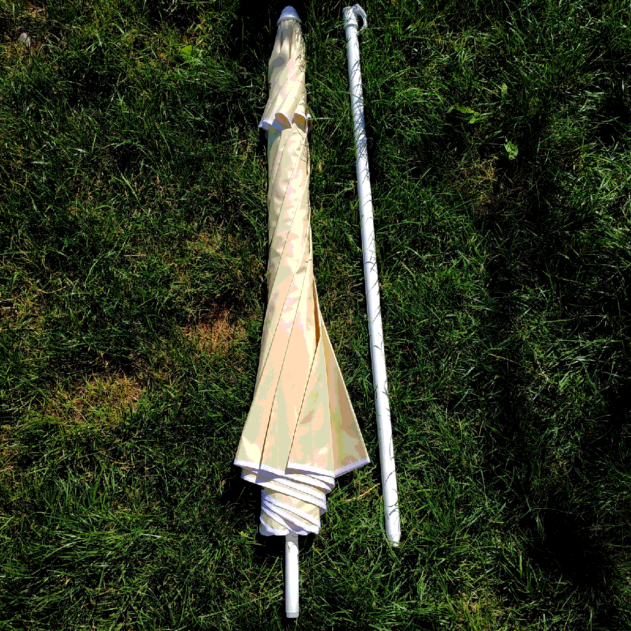 Пляжный садовый зонт бежевый 1,9 метра брезентовый (ID#1652306066 ...