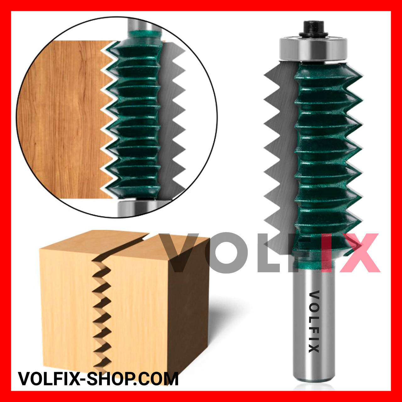 Фреза VOLFIX FZ-120-516 d12 для сращивания древесины по ширине и длине ...