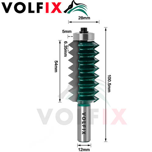Фреза VOLFIX FZ-120-516 d12 для сращивания древесины по ширине и длине ...