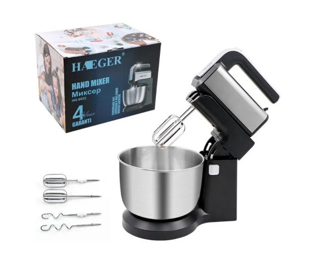 Ручной Миксер с Металлической Чашей Haeger HG-6652 с Металлической ...