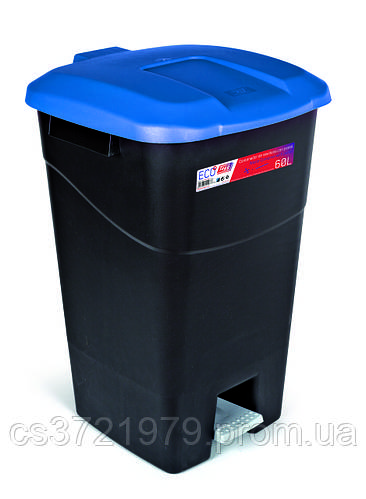 Ведро для мусора с педалью и ручками Tayg Eco 40*43*65 см 60 л Черно ...