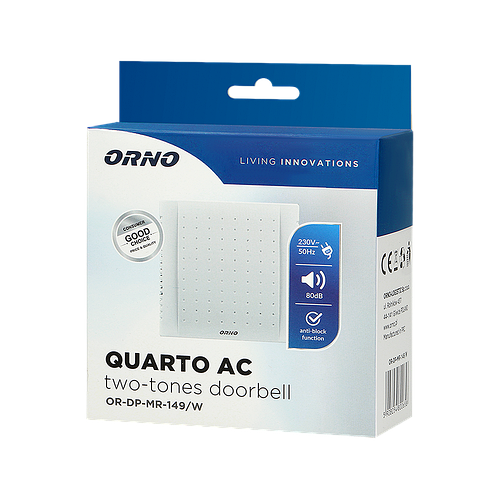 Купить Звонок QUARTO Mini AC 2 тоновый белый 230V OR-DP-MR-149/W ORNO, цена 356 ₴ — Prom.ua (ID ...