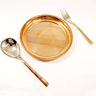 Медная тарелка с приборами (ложка и вилка) - набор посуды для дома ...