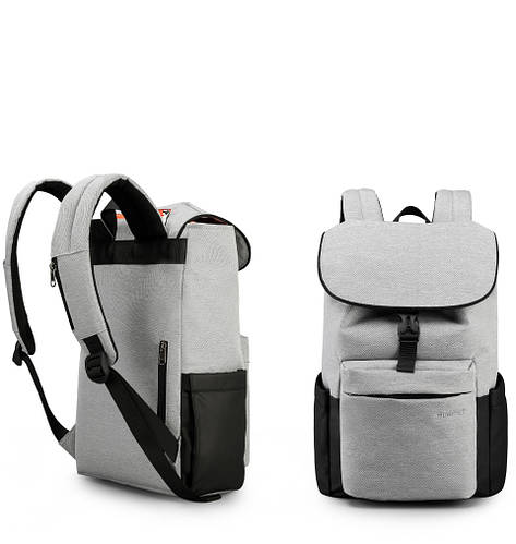 Рюкзак городской с верхней загрузкой TIGERNU T-B3596 водостойкий Серый ...
