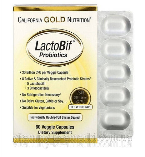 Купить Пробиотик, California Gold Nutrition LactoBif Probiotics 30 ...