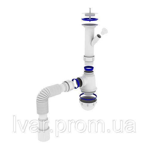 Купить Сифон для кухонной мойки с отводом под стиральную машину ...