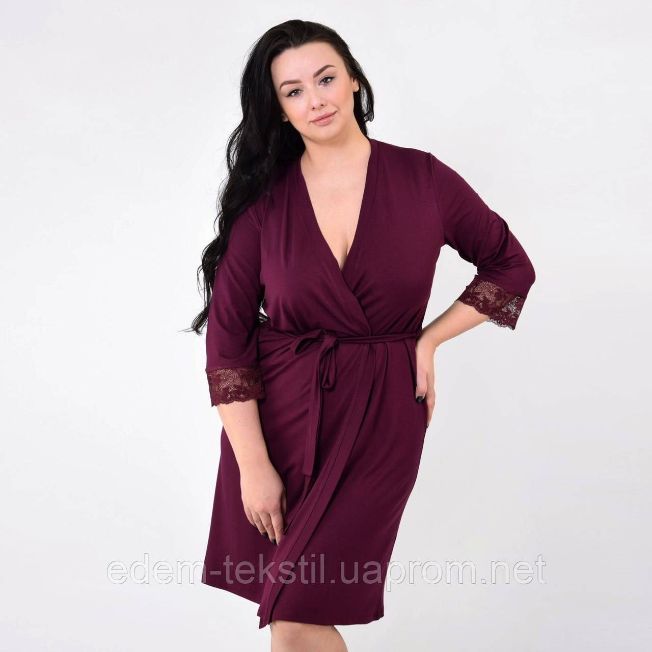 Купить Домашний женский халат из вискозы N.EL 999-92, марсала, 2XL ...