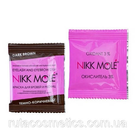 Nikk Mole Краска для бровей и ресниц (краска+окси) темно-коричневый ...