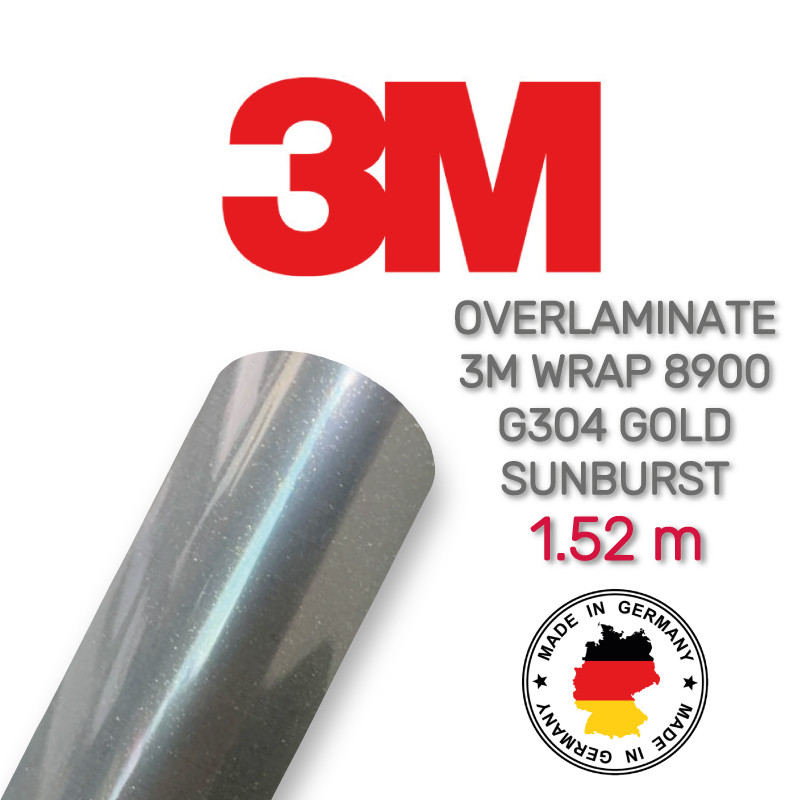 Глянцевая прозрачная пленка с золотистым напылением 3M Wrap Overlaminate 8900 G304 Sunburst Gold ...