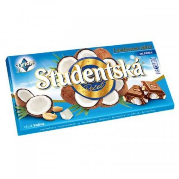 Купити Шоколад Studentska молочний з кокосом, горіхами 180 г, ціна 64 ...