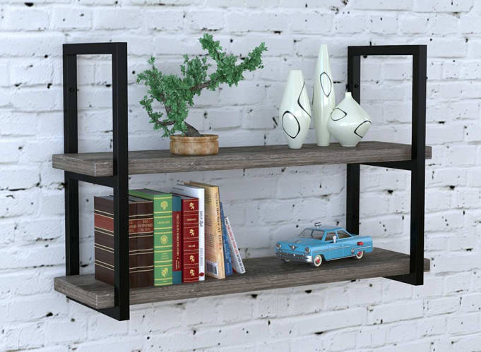 Полиця PL-2-32 Loft Design Дуб Палена 112 см (ID#1657640904), ціна: 2990 ₴, купити на Prom.ua