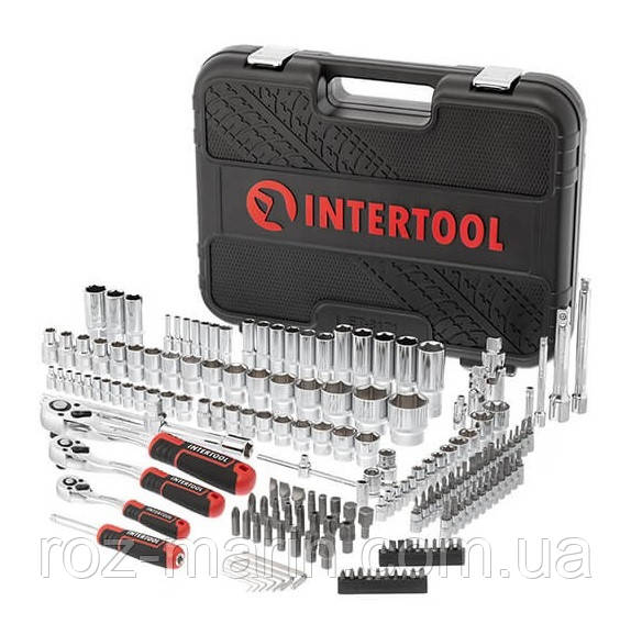 Набор инструментов 1/2"-3/8"-1/4", головки 4-32 мм, биты, 171 ед., Cr-V ...