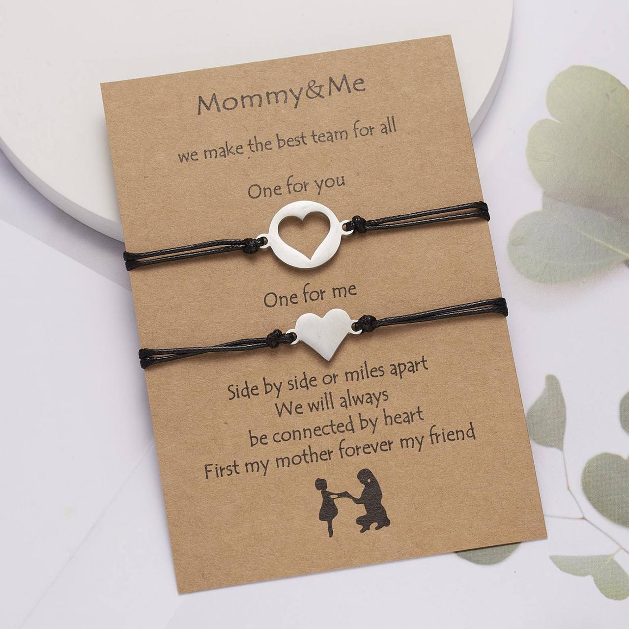 Парные Браслеты для Мамы и Дочки N_10022 Сердце Регулируемые на ...