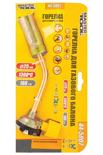 Пальник для газового балона MASTERTOOL "Факел" Ø25мм 1300°С 44-5007 |Горелка для газового ...