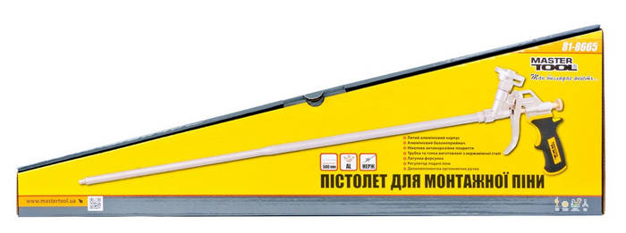 Купить Пистолет для монтажной пены 500мм металлический балоноприемник Mastertool 81-8665, цена ...