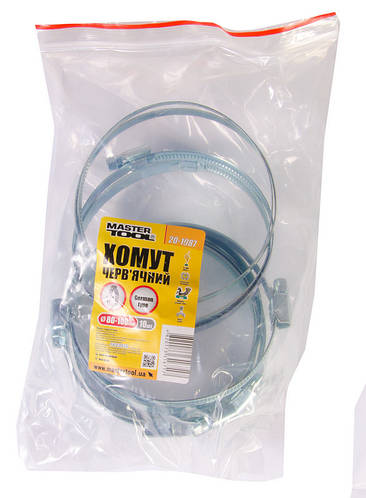 Купить Хомут червячный оцинкованный german type 9.0мм ø80-100мм 10шт Mastertool 20-1987, цена ...