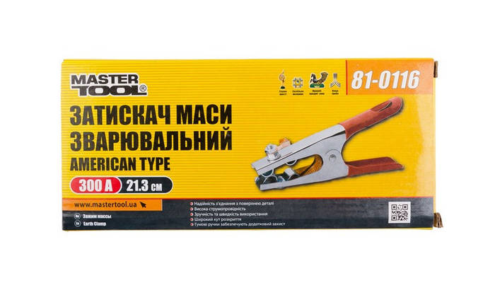 Зажим массы сварочный american type 300 а (резиновые ручки) Mastertool 81-0116 (ID#1658023437 ...