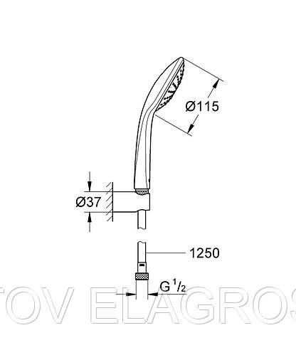 Euphoria 110 Mono Душовий набір, 1 режим струменю (27354000), цена 2100 ...