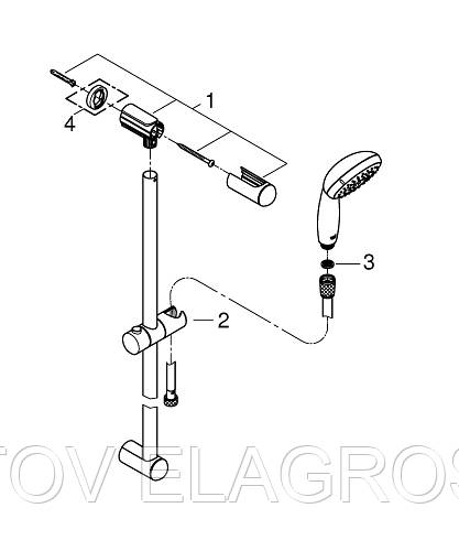 Tempesta 100 Душовий гарнітур, 3 режими струменя (27794001), цена 2688 ...