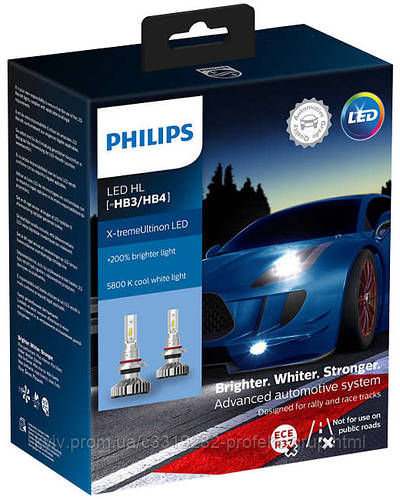 Комплект Philips LED HB3/4 11005 XUW X-treme Ultinon (+200%) 6500K X2 ...