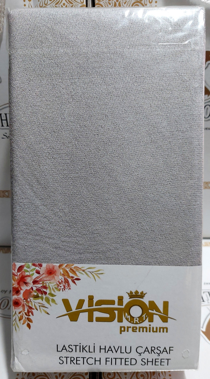 Простинь на гумці махрова Vision MRT Turkey колір світло сірий - купити ...