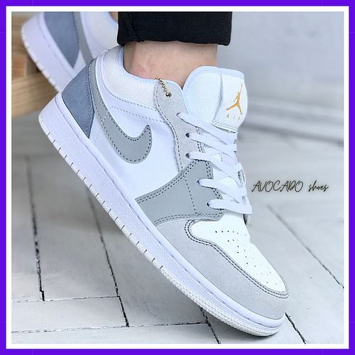 Кроссовки женские Nike air Jordan Retro 1 Low gray / кеды Найк аир ...