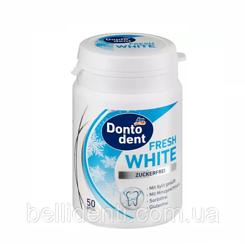 Жевательная резинка Dontodent FRESH WHITE с ксилитом (мята), 50 шт (ID ...