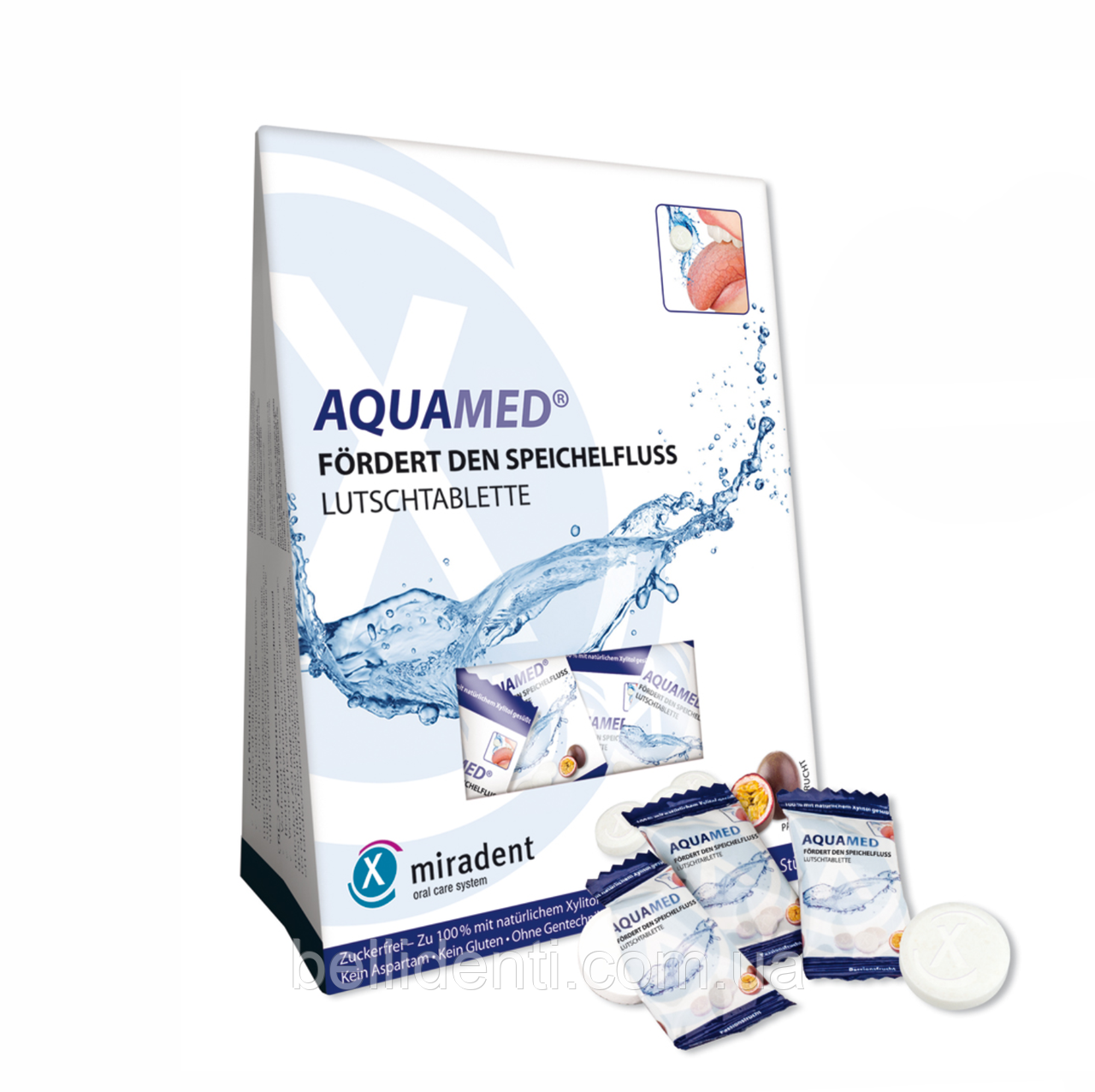 Конфеты с Ксилитом Miradent (от Сухости) Aquamed , Маракуйя, 26 Шт ...