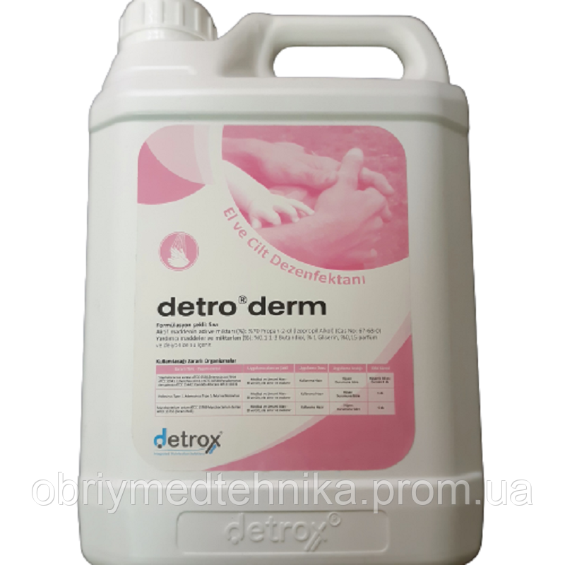Антисептик для рук на основі спирту DETRO DERM/Детродерм 5 л (ID ...