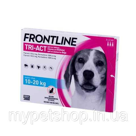 Купити Frontline TRI-ACT Фронтлайн ТРИ-АКТ Краплі на холку для собак (M ...