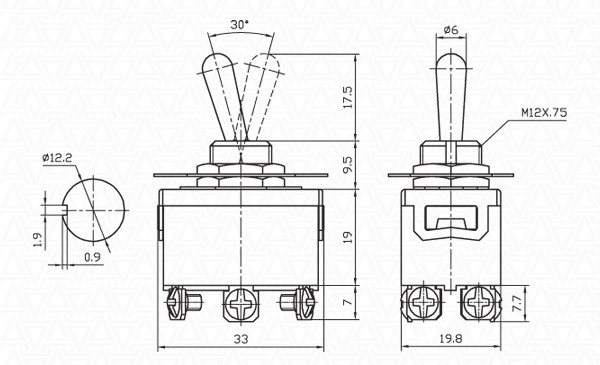 Тумблер KN3(B)-202 (ON-ON), 6 pin, 6А 250В (ID#1530397208), цена: 57.70 ...