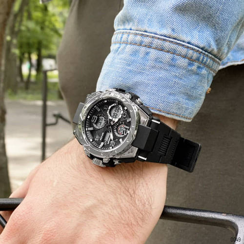 Мужские спортивные (армейские) часы Sanda 6008 Black-Silver, цена 761. ...