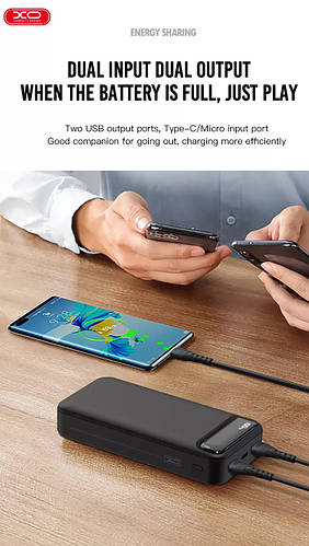 Внешний аккумулятор повербанк power bank XO PR136 20000mAh |2USB/Type-C ...