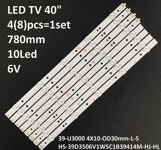 LED подсветка TV 40" 780mm 6V 10-led LED-40D1070 SJ.BK.D4001001-2835AS-F 8pcs=1set (ID ...