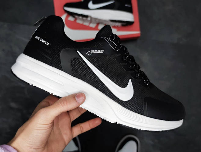 Купить Кроссовки мужские Nike Shield Structure 17 Gore-Tex Black White ...