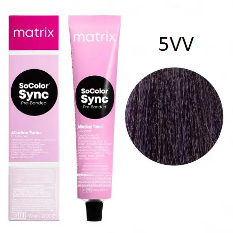 Крем-краска для волос без аммиака Matrix SoColor Sync 5VV Светлый шатен ...