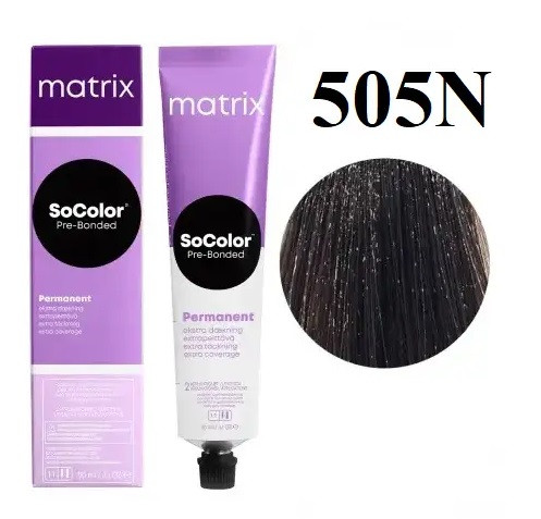 Стойкая крем краска Matrix SOCOLOR Pre-Bonded Extra Coverage 505N ...
