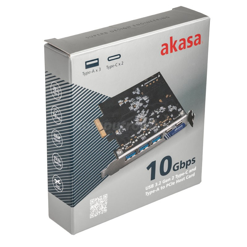 Купить Akasa karta - adapter, 2x USB 3.1 Typ C, 3x USB 3.1 Typ A ...