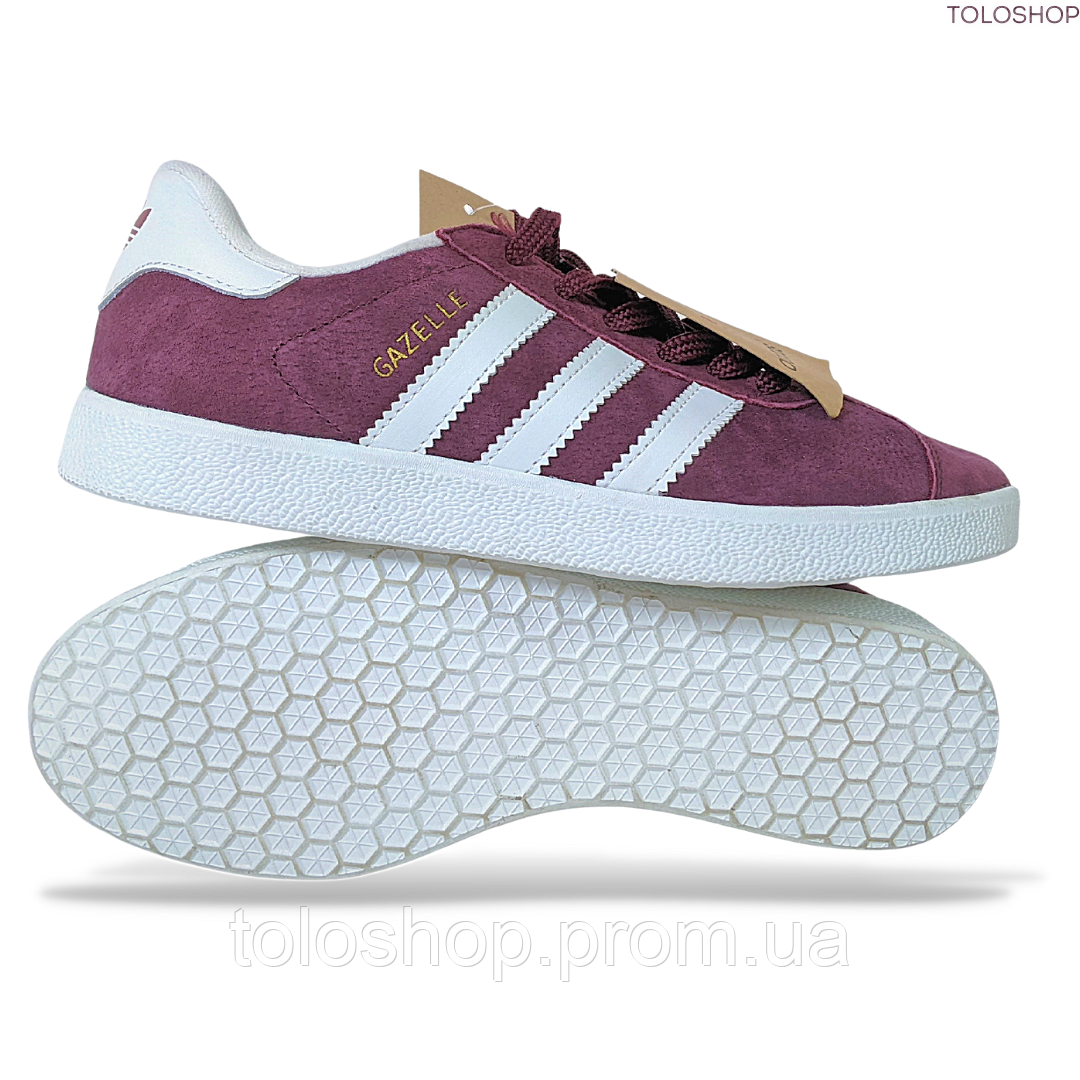 Кеды Женские Замшевые Adidas Gazelle Фиолетовые Р.40 (25см), Фиолетовые ...